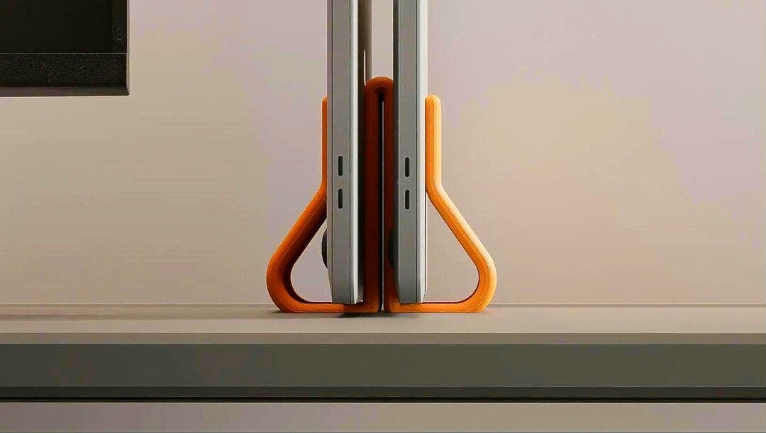 Dual Laptop Stand Vertical Holder | MacBook Desktop Organizer ...