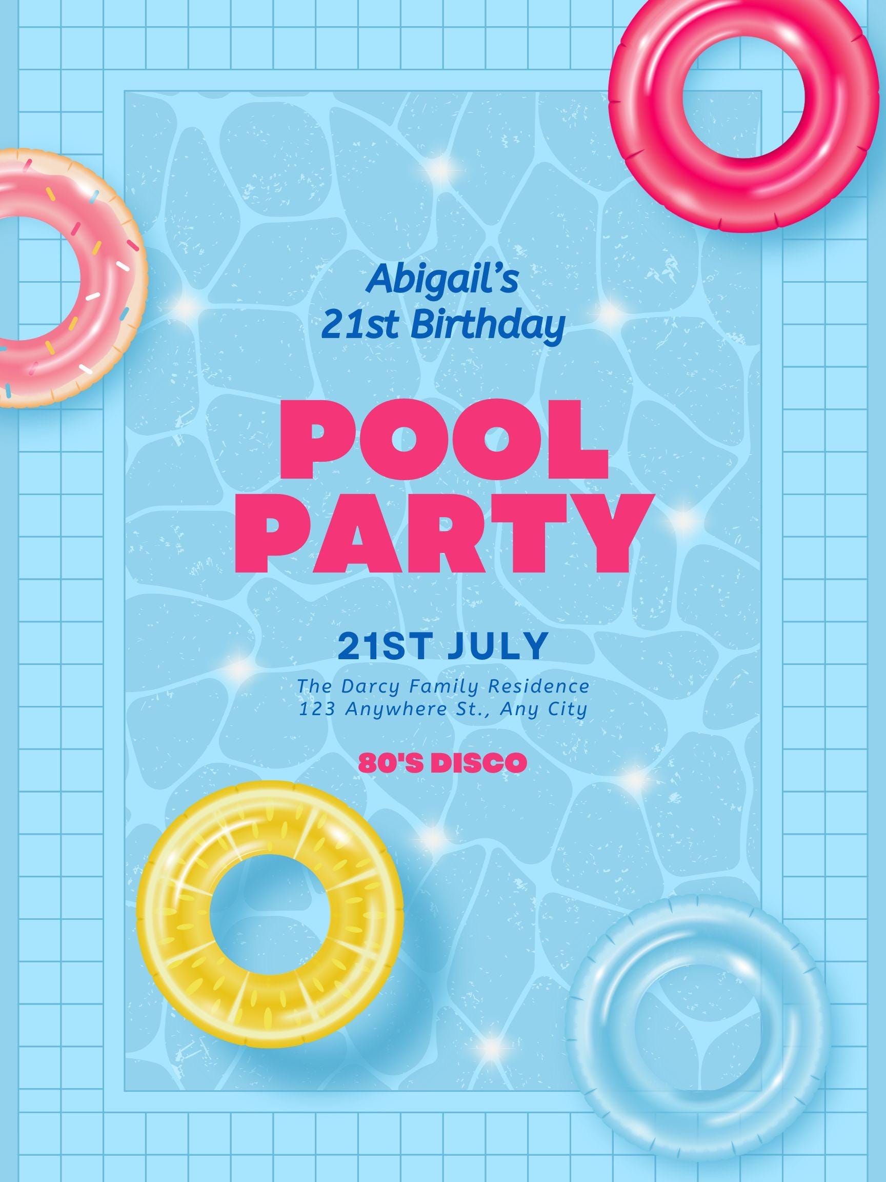 Birthday Pool Party Invitation - Etsy