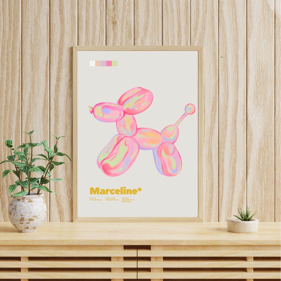 Marceline Balloon Dog Art Print | Modern Pop Art Wall Decor | Pastel ...