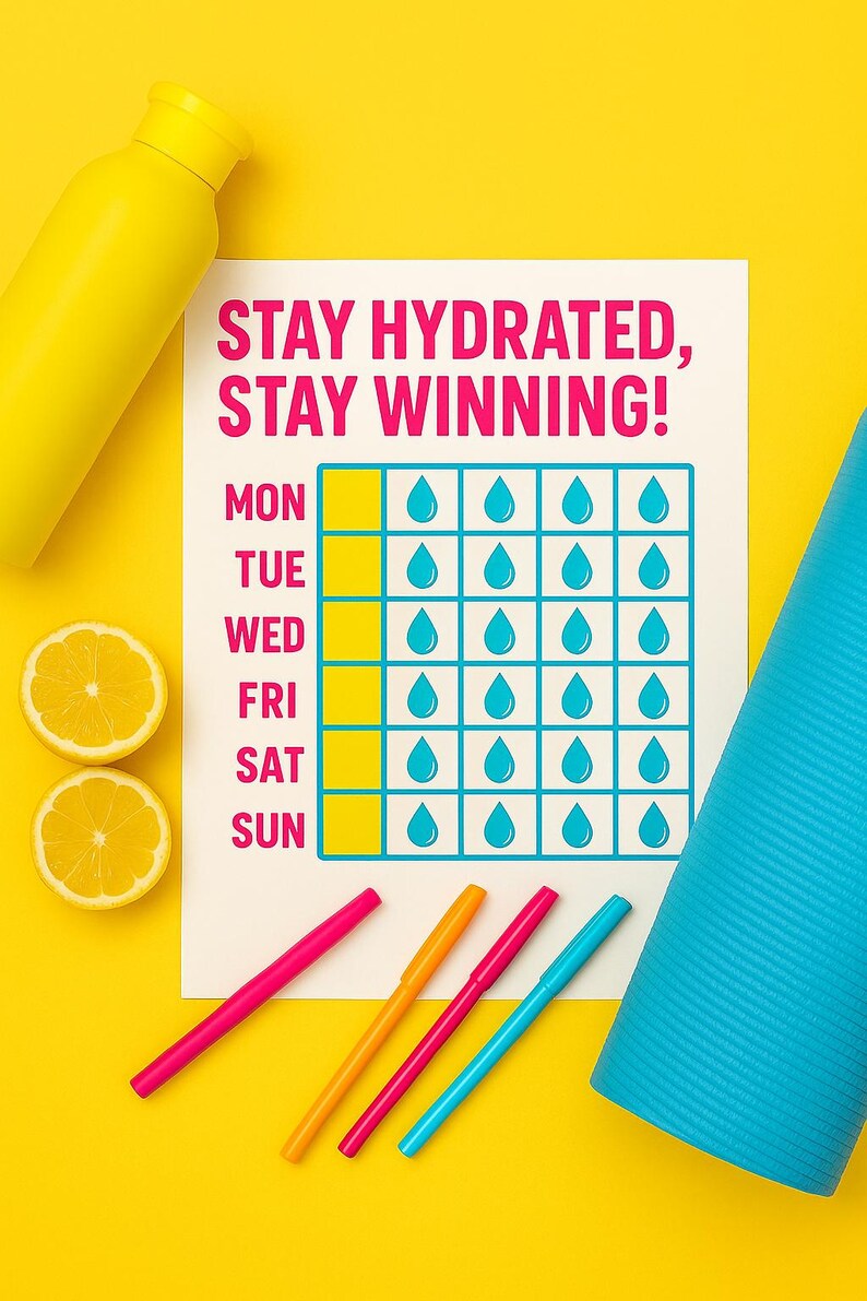 Printable Water Intake Tracker | Daily Hydration Log | Fitness Health ...