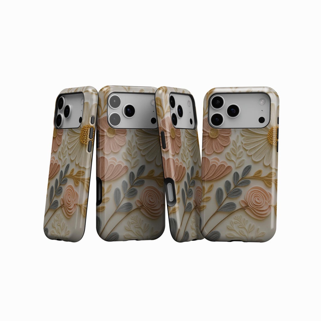 Boho Phone Case, Wildfower Quilled Paper Phone Case 3D Effect Aesthetic ...