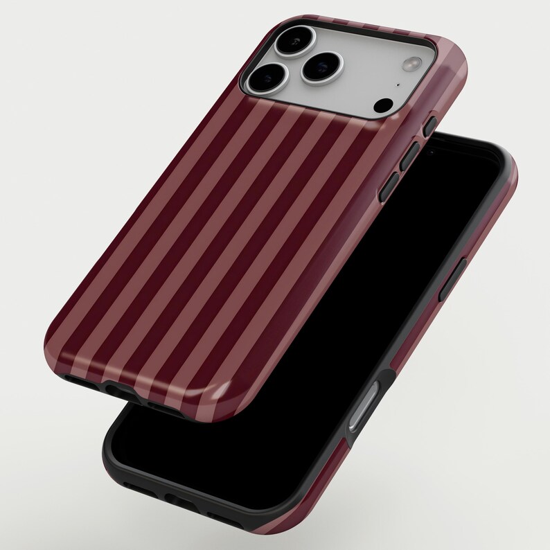 Color Striped Phone Case, Minimalist Retro Aesthetic Cover, Classic ...