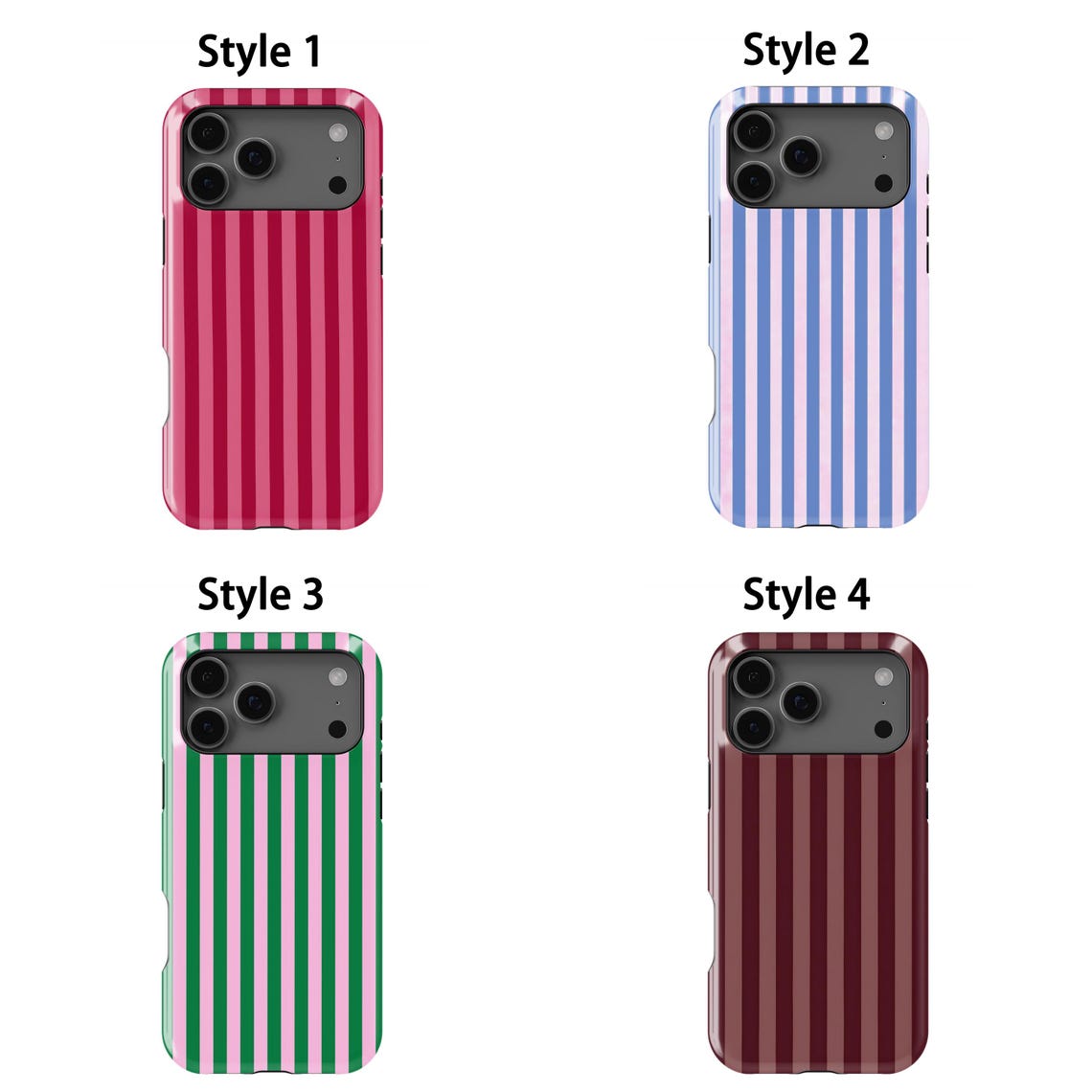 Color Striped Phone Case, Minimalist Retro Aesthetic Cover, Classic ...