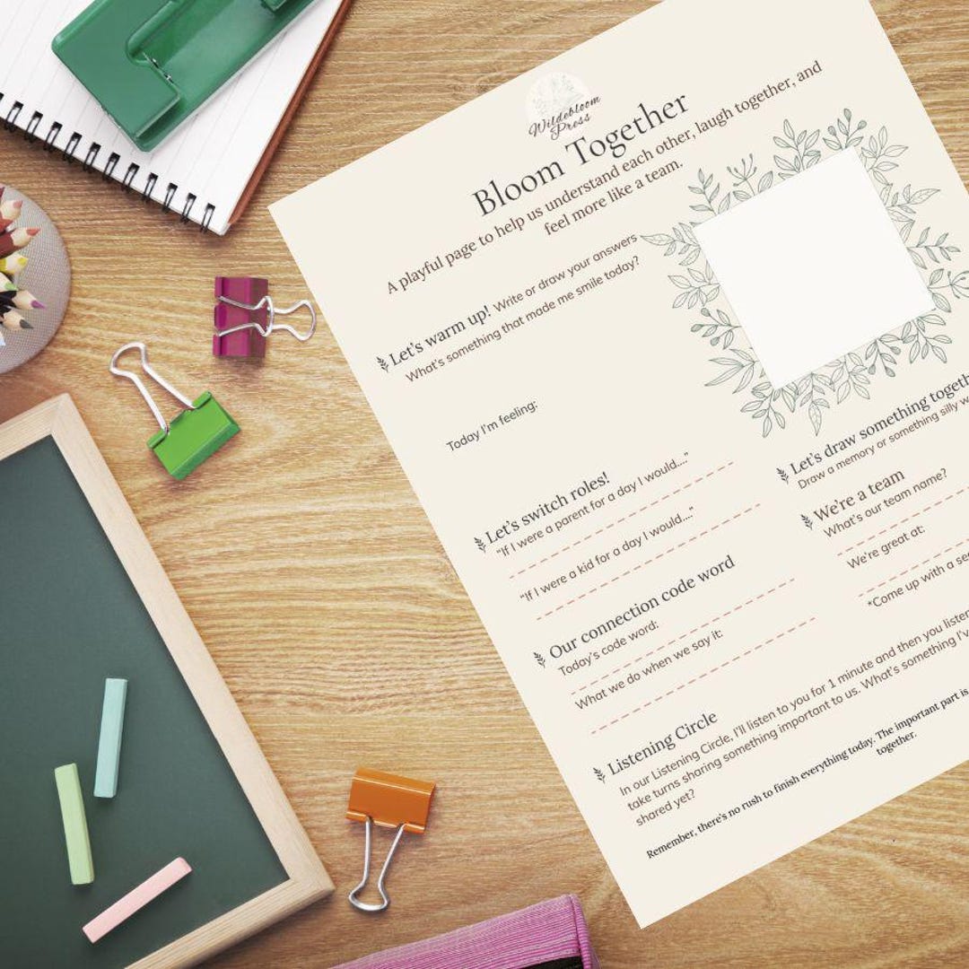 Bloom Together: A Connection Sheet for Parent and Child - Etsy