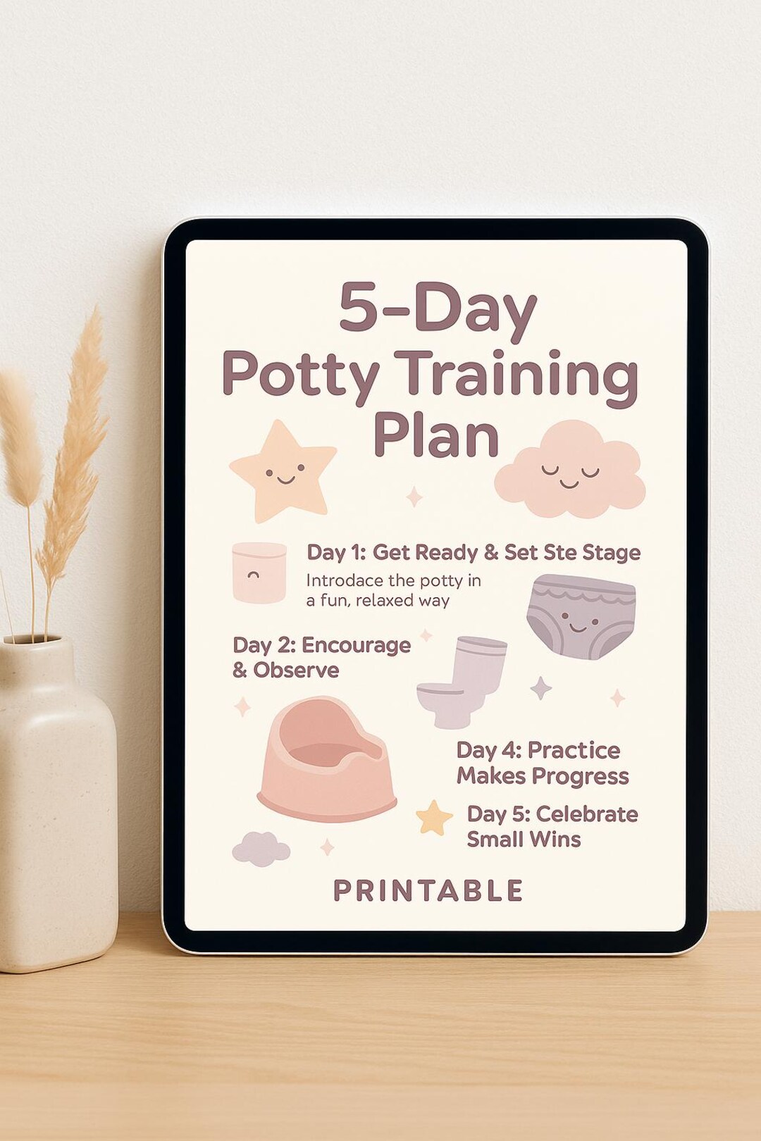 5 Day Potty Training Plan Printable | Toddler Potty Guide PDF | Gentle ...