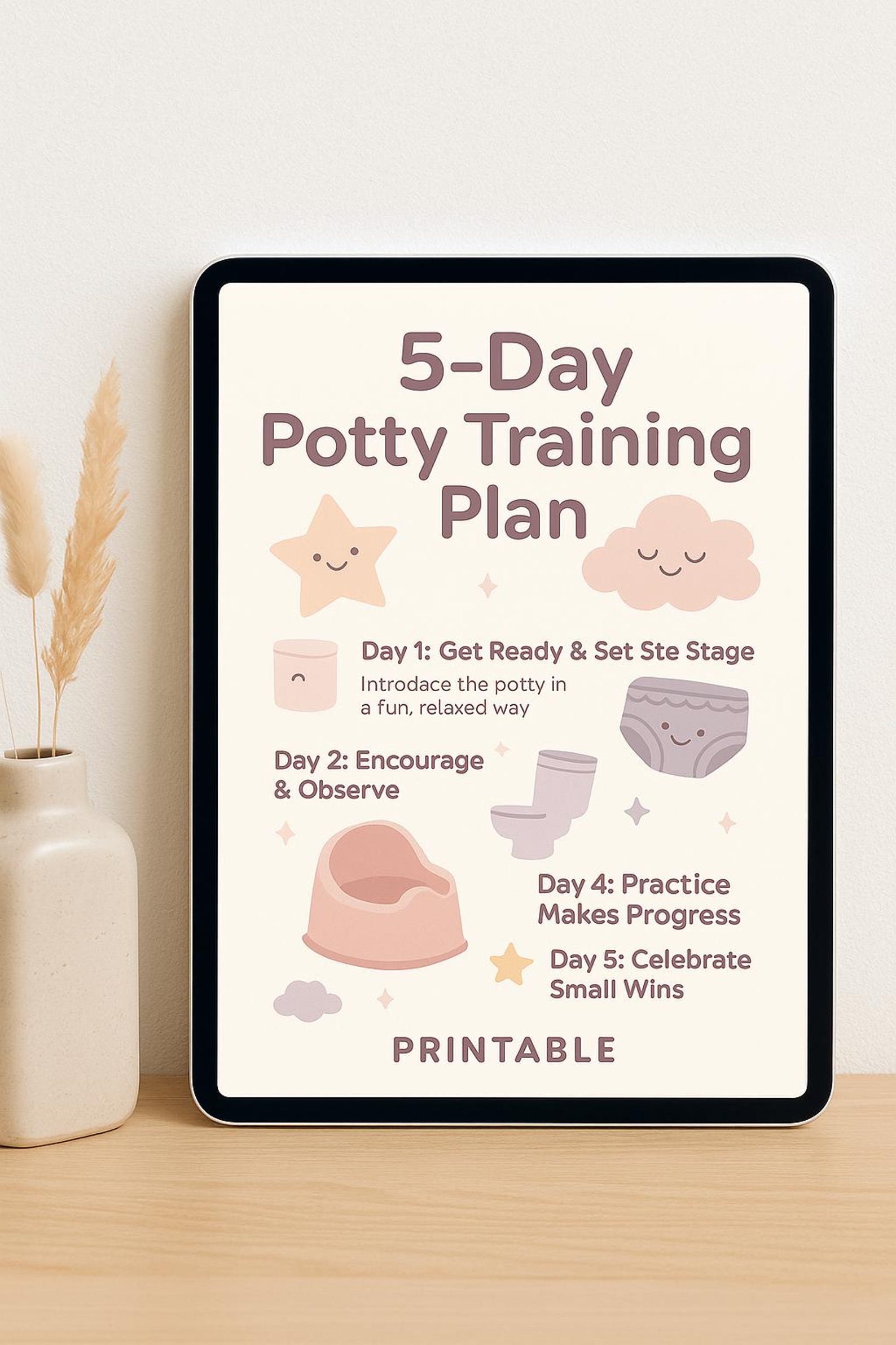 5 Day Potty Training Plan Printable | Toddler Potty Guide PDF | Gentle ...