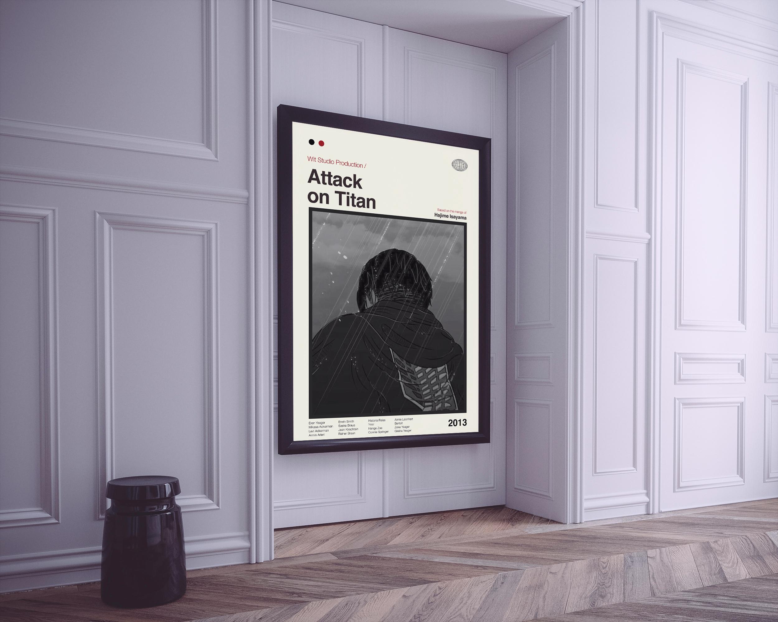 Attack on Titan Wall Art Print, AOT Canvas Decor Manga Iiiustration ...