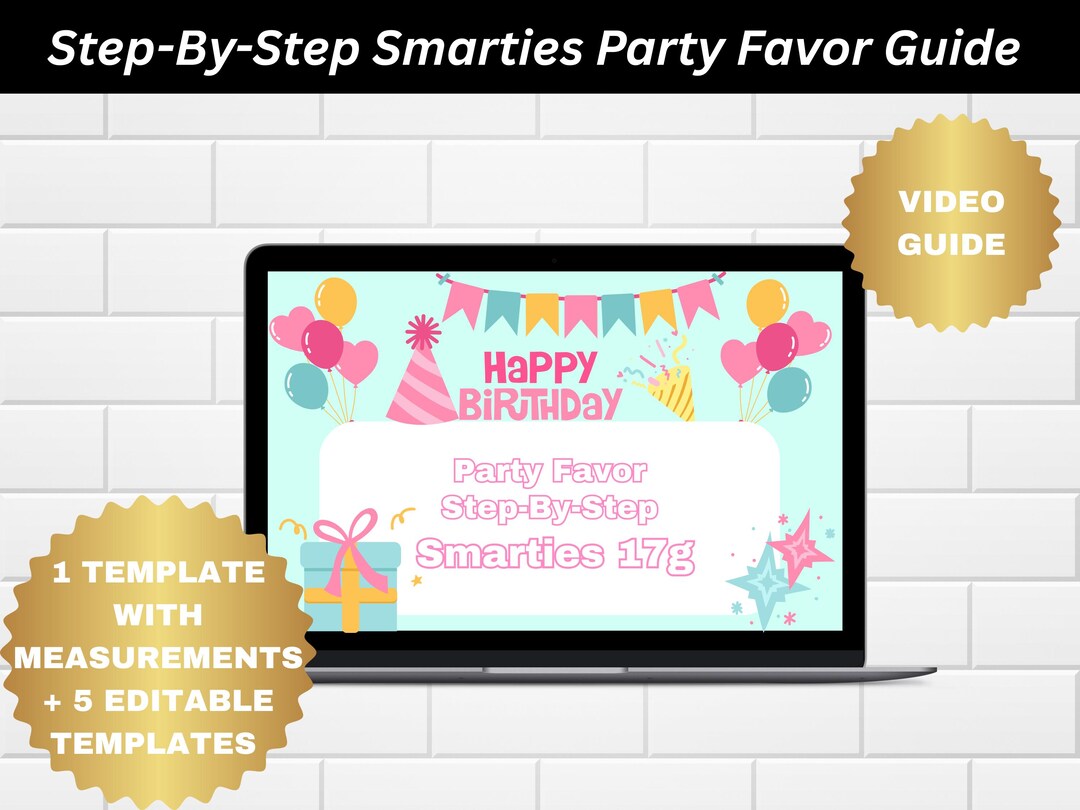 Smarties Party Favor Tutorial | Editable Canva Template | DIY Candy ...