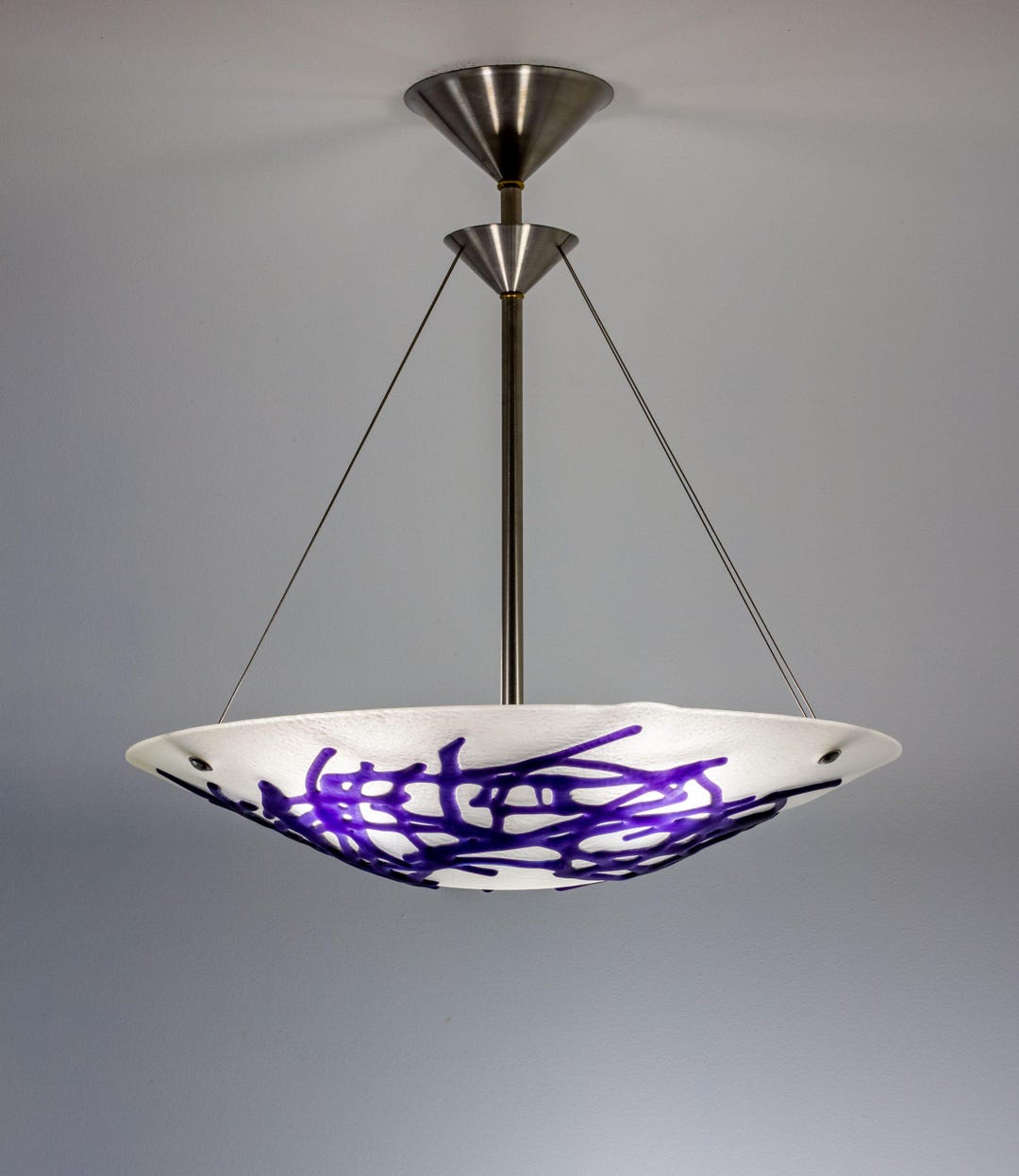 Modern Art Glass Pendant – Sapphire Bramble Chandelier – Sculptural ...