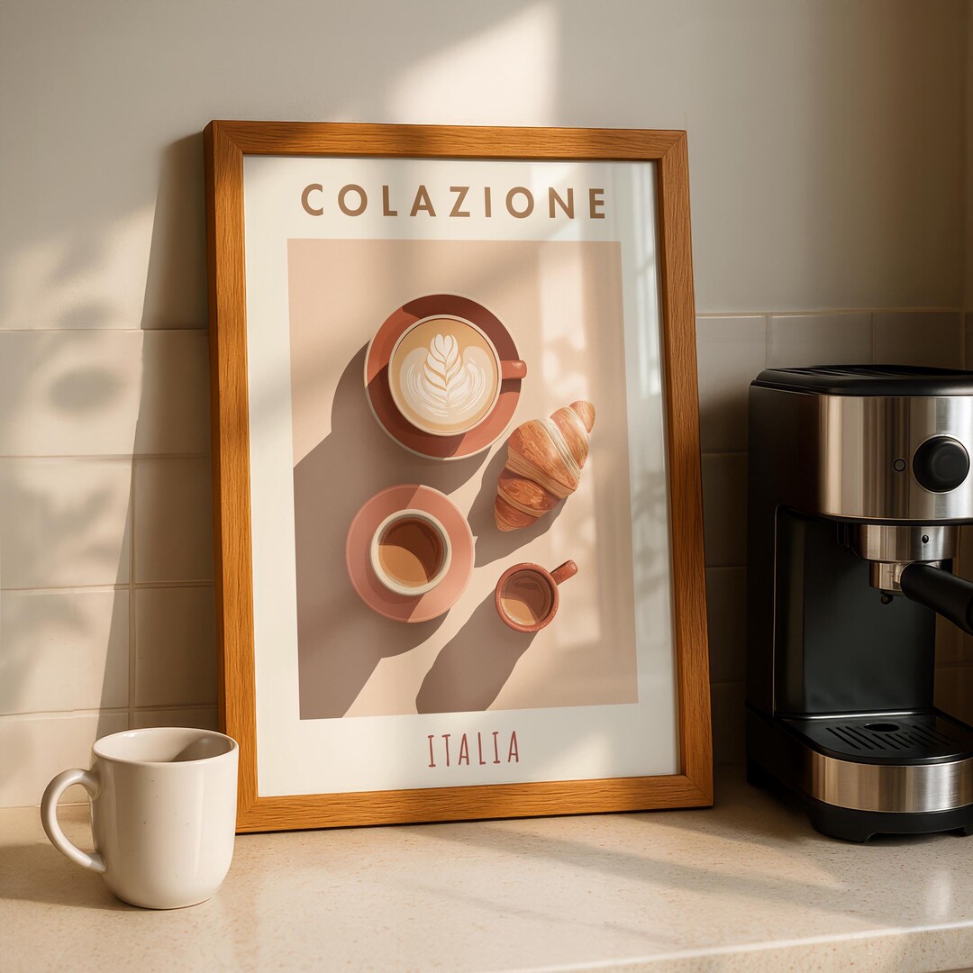 Italian Coffee Poster: Colazione Art Print, Espresso Lover Gift - Etsy