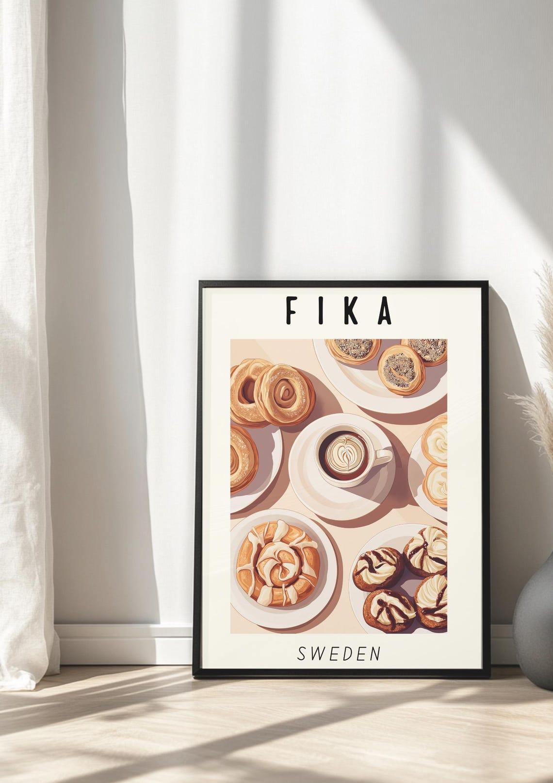 Fika Wall Art – Scandinavian Food Print – Swedish Coffee Poster ...