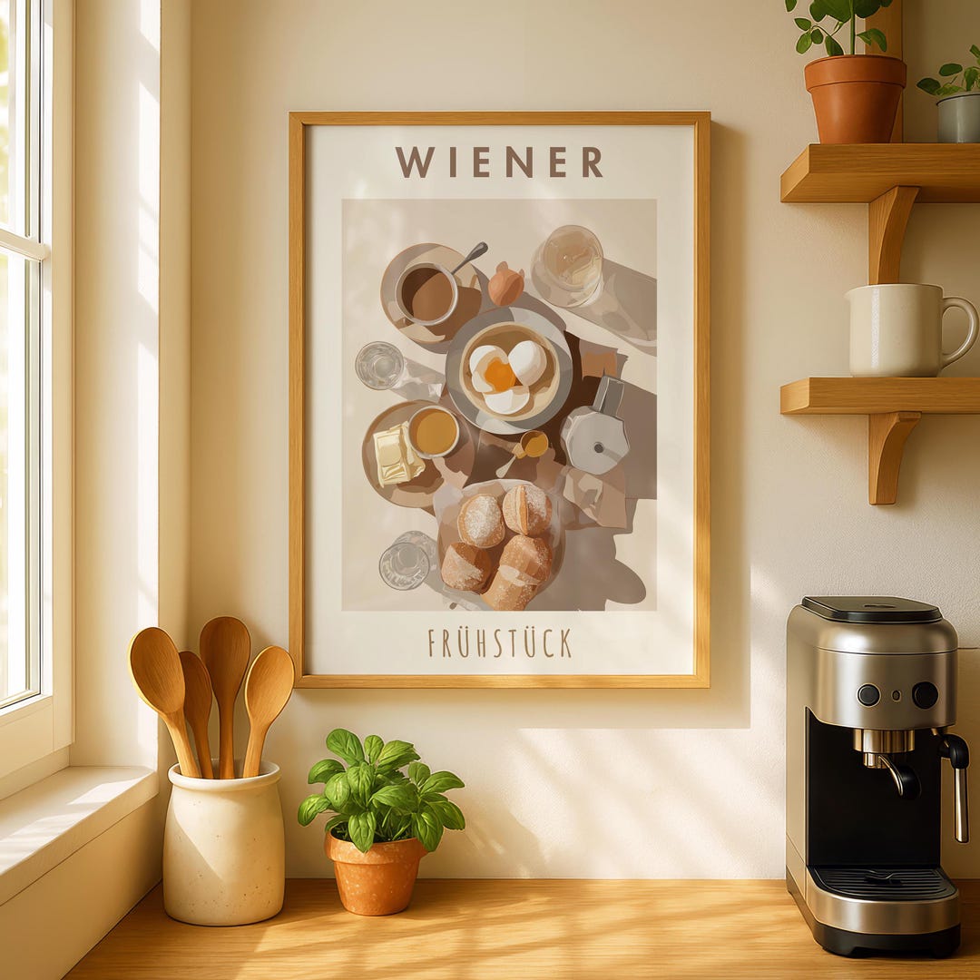 Vienna Breakfast Poster: Austrian Cafe Art Print - Etsy