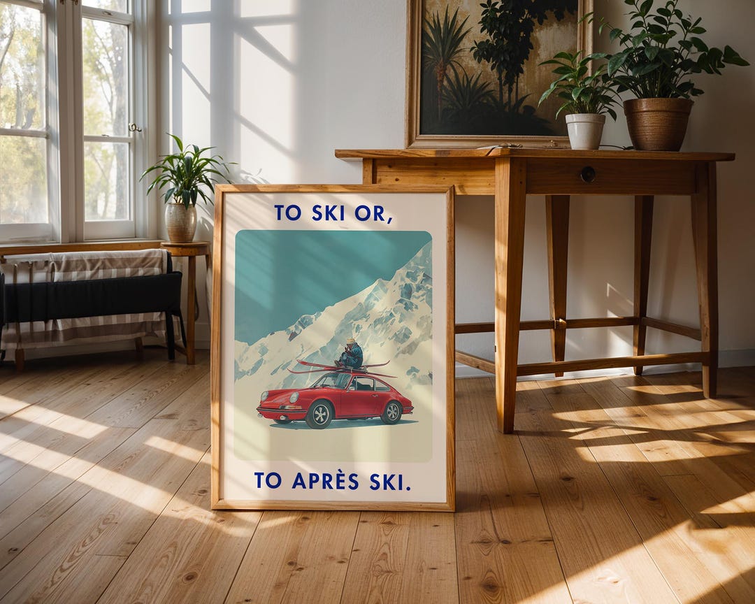 Retro Ski Poster: Classic Porsche & Alpine Glamour - Etsy