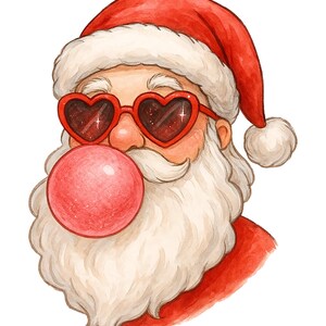 Retro Santa Blowing Bubble Png - Christmas Sublimation - Png Print File ...