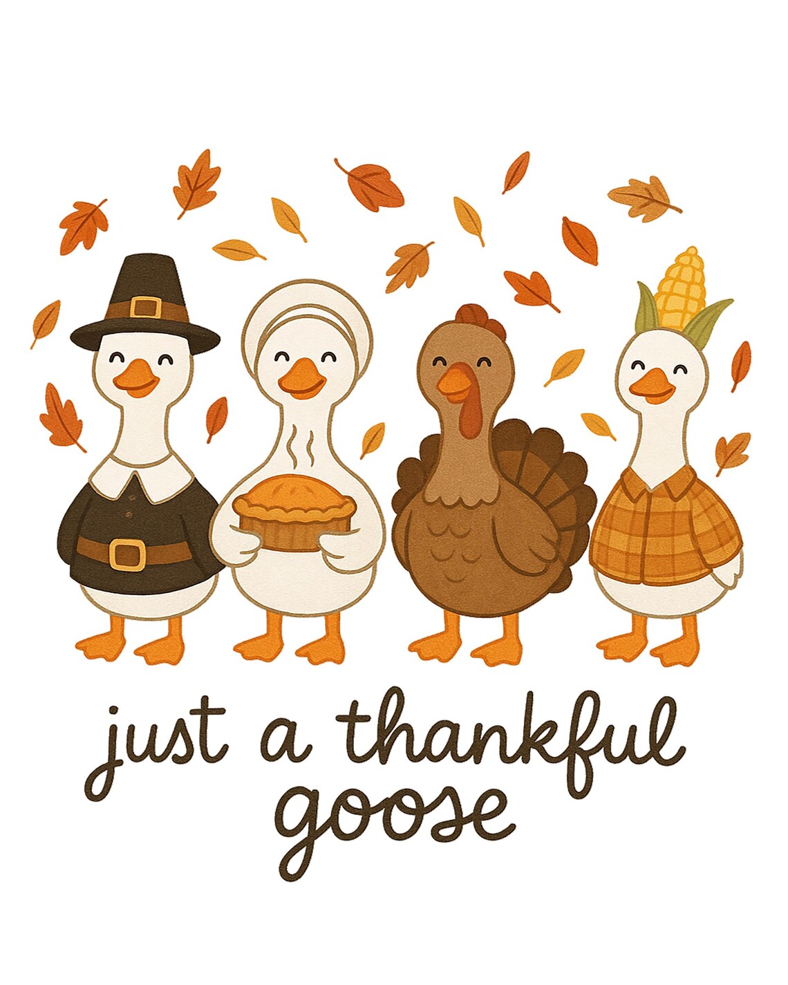 Just a Thankful Goose Png Bundle,pilgrim Goose,thankful Silly Goose ...
