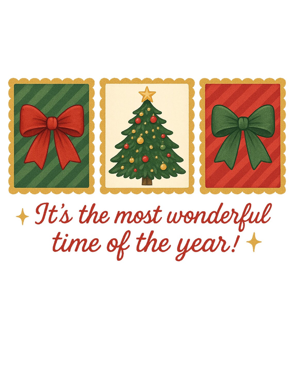 Preppy Christmas PNG, Retro It's the Most Wonderful Time of the Year ...