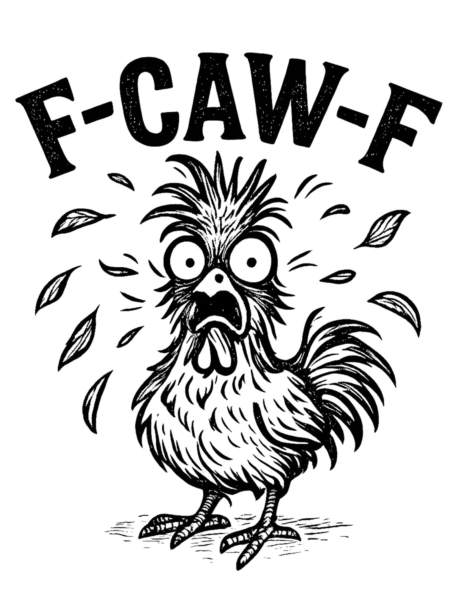Funny F-caw-f Chicken Svg, Screaming Rooster Svg,crazy Hen Svg,farm ...