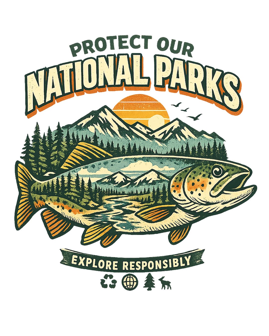 90s National Parks Granola Girl Png, Respect the Local Wildlife Png ...