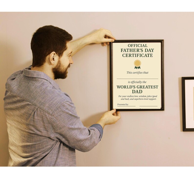 Printable Father’s Day Certificate – World’s Greatest Dad – Instant ...
