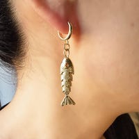 Hollow Fish Hoop Earrings - Etsy