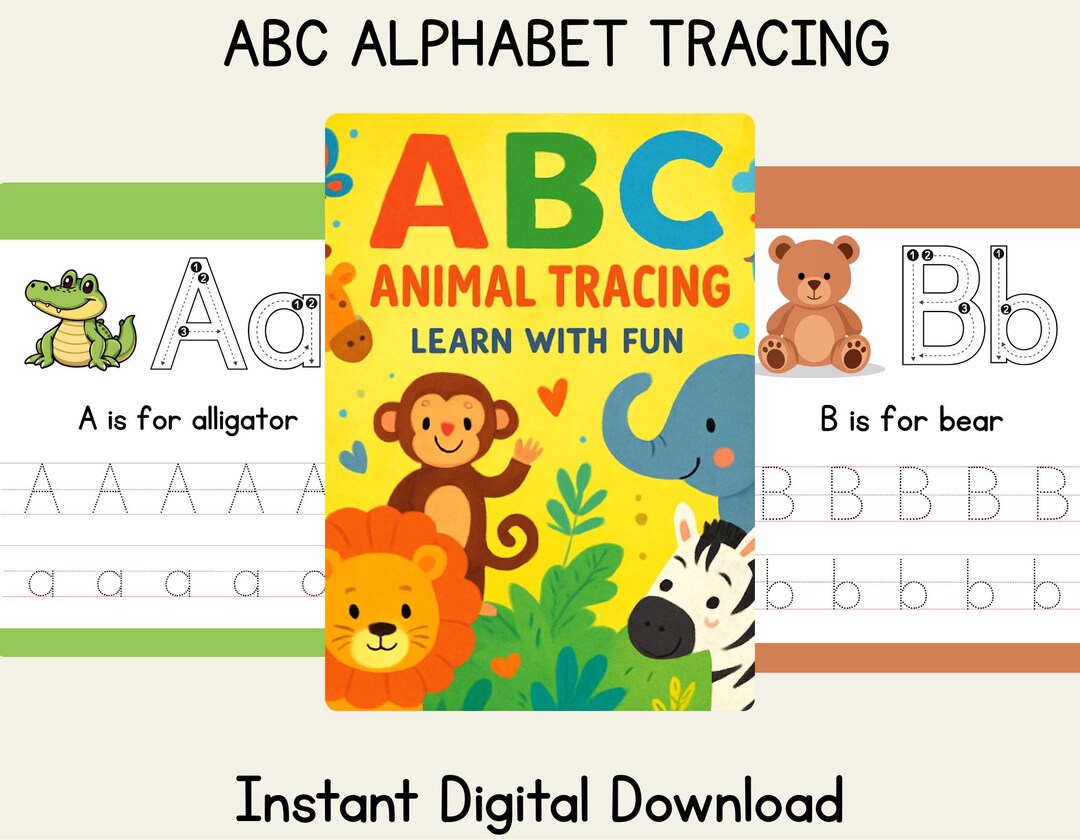 Animal Alphabet Tracing Book | ABC Handwriting Practice (digital ...