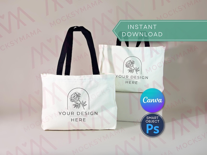 Canvas Tote Bag Mockup, Blank Tote Mockup, ICP Tote Bag Mockup PNG ...