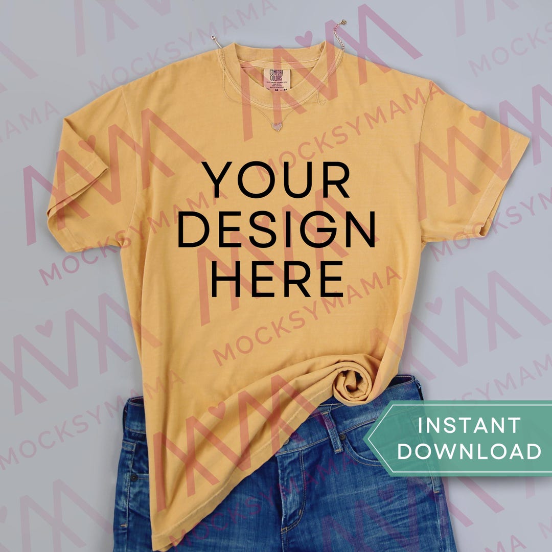 Mustard Comfort Colors 1717 Mockup, Tshirt Comfort Colors 1717 Shirt ...