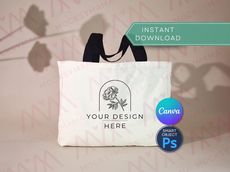 Canvas Tote Bag Mockup, Blank Tote Mockup, ICP Tote Bag Mockup PNG ...
