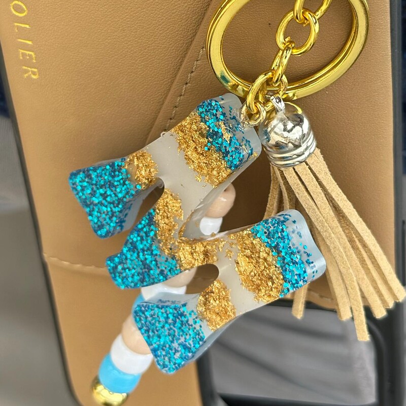 Resin Letter Keychain - Etsy