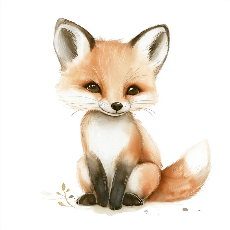 Woodland Animal Clip Art Bundle – Watercolor Baby Forest Animals – Cute ...