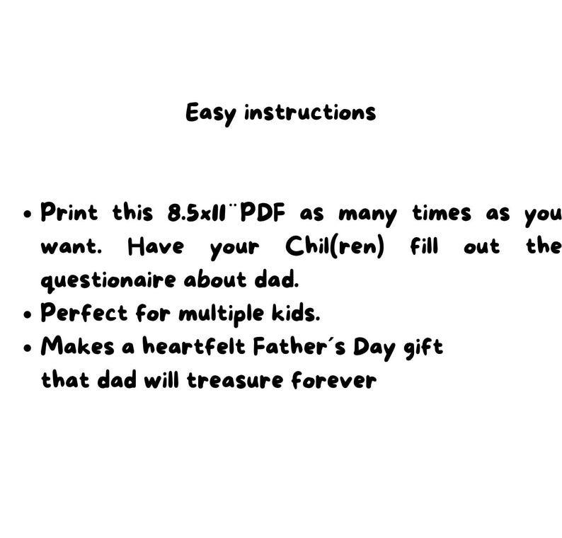 All About My Dad - Father's Day Printable PDF – Instant Download ...