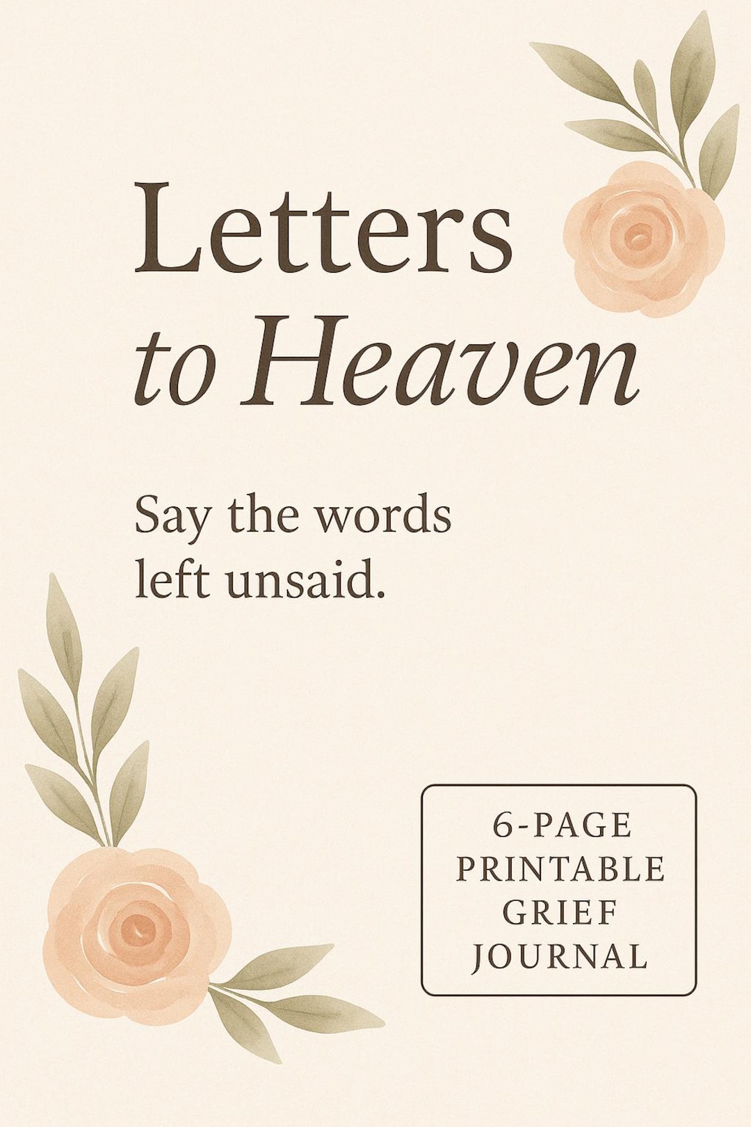 Letters to Heaven Printable | Grief Letter Kit for Loved Ones in Heaven ...