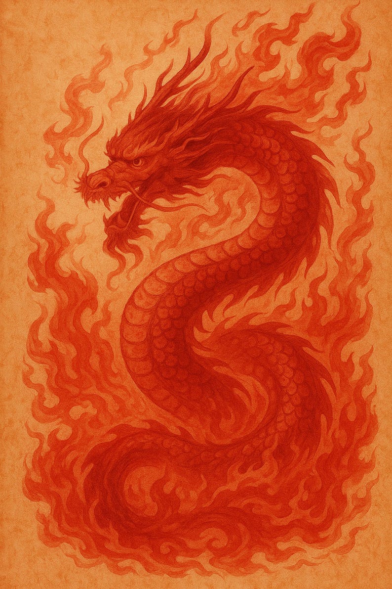 Elemental Dragons – Printable Fantasy Wall Art Set Featuring Fire ...