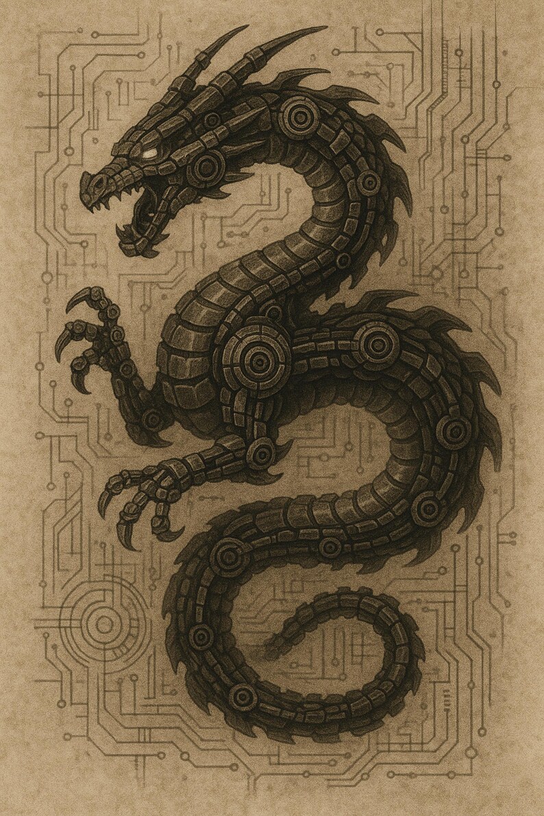 Elemental Dragons – Printable Fantasy Wall Art Set Featuring Fire ...