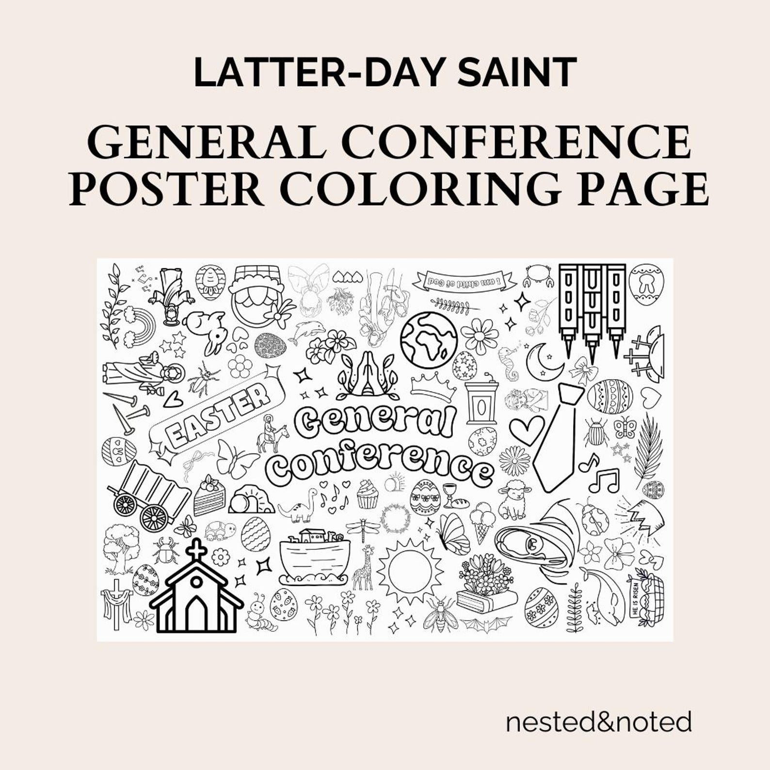 Easter April General Conference Coloring Poster HUGE Printable | LDS ...