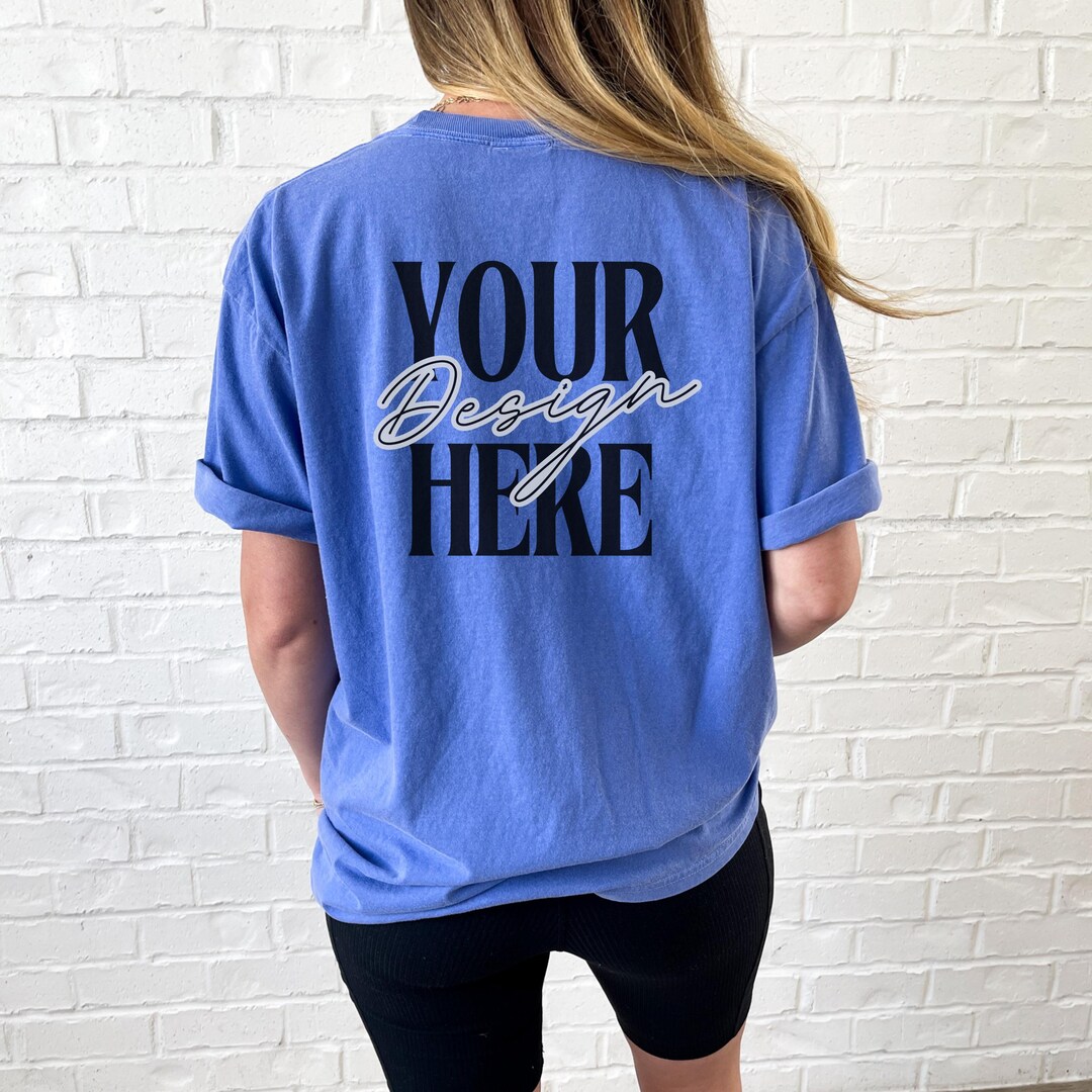 Comfort Colors 1717 Flo Blue T-shirt Mockup | CC1717 Flo Blue T-shirt ...