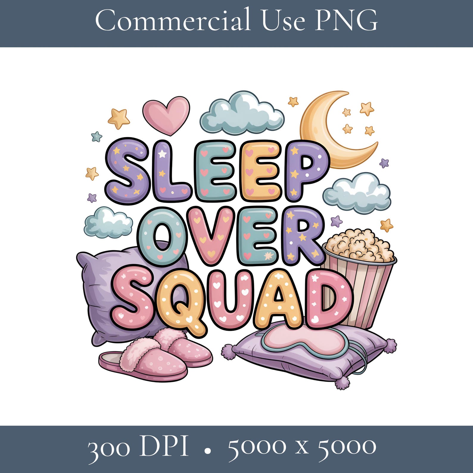 Sleepover Squad PNG, Slumber Party Clip Art, Sleepover Birthday Party ...