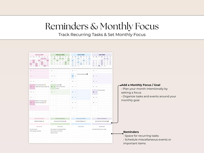 Year-at-a-glance Life Planner: Google Sheets Perpetual Calendar ...