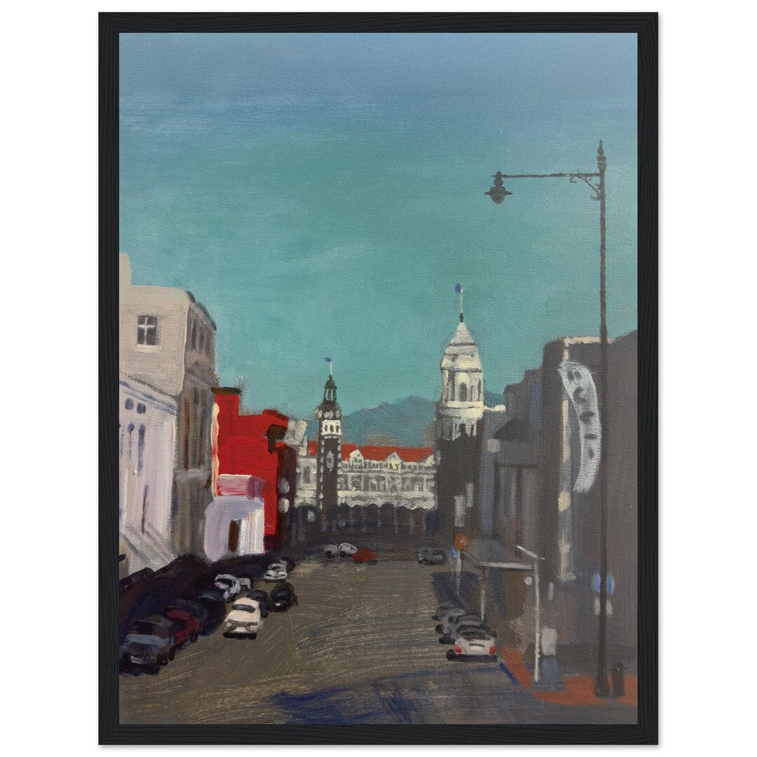 Dunedin Cityscape Wall Art Print | Original New Zealand Urban Wall Art ...