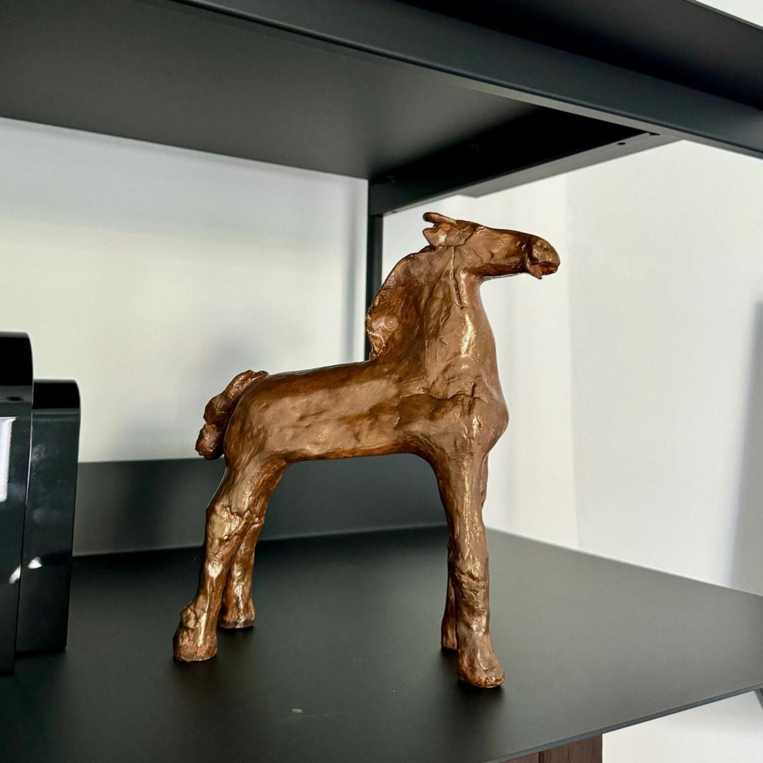 The Red Hare Horse Sculpture| Bronze Effect Figurine Sculpture | Animal ...