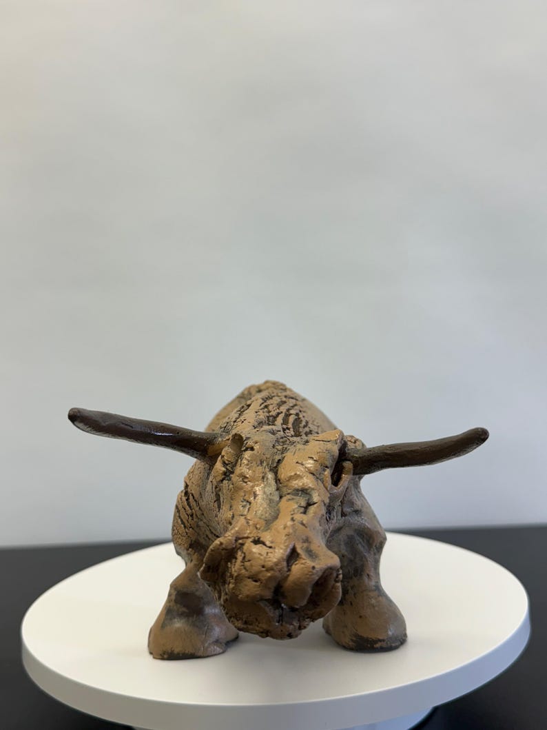 Bull Sculpture | Handmade Marble Effect Animal Figurine Sculpture| Home ...