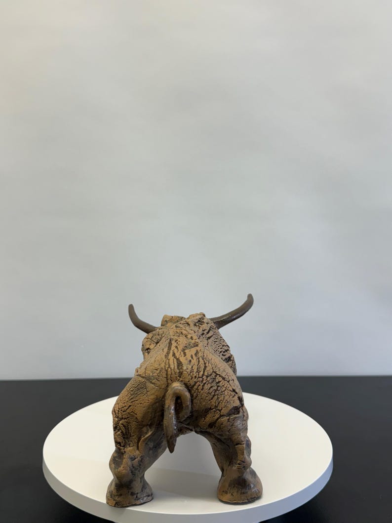 Bull Sculpture | Handmade Marble Effect Animal Figurine Sculpture| Home ...