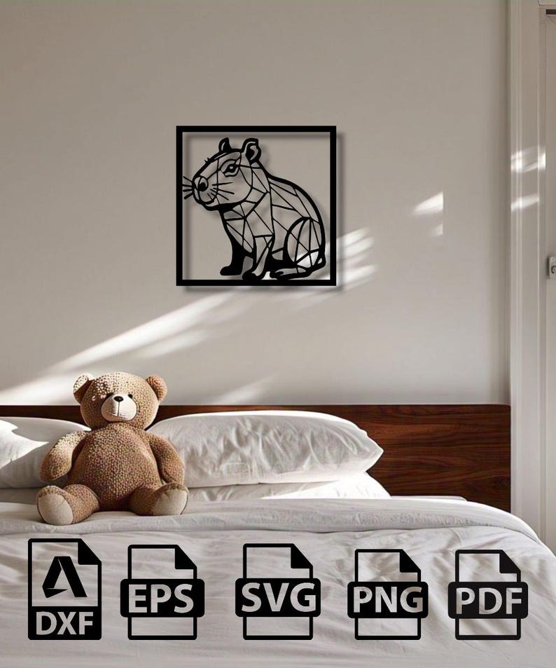Capybara Laser-cut MDF Minimalist Frame | Decorative Wooden Frame | CNC ...