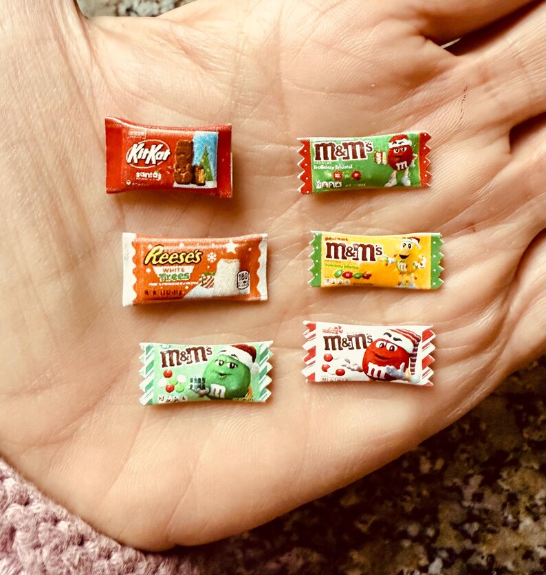 Mini Christmas Candy for Dollhouse Stocking Stuffer, Diorama or Holiday ...