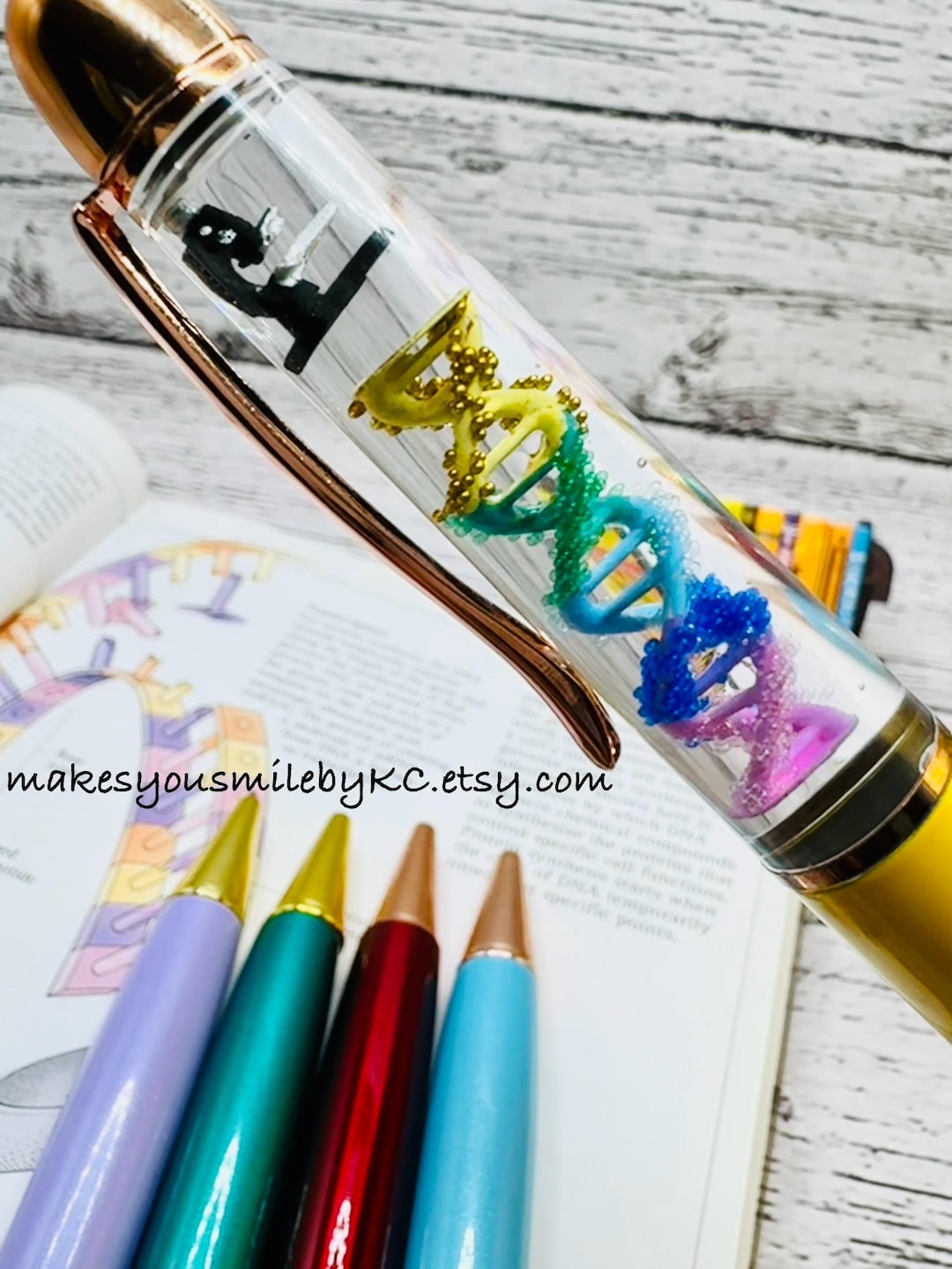 Handmade DNA Float Pen: Science Gift for Doctors & Students - Etsy