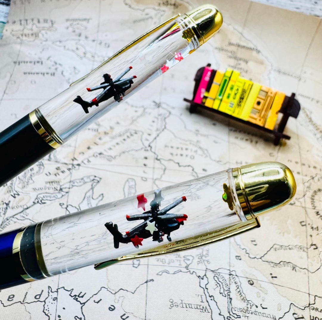 Military Apache Helicopter Float Pen, Novelty Gift With Refill - Etsy