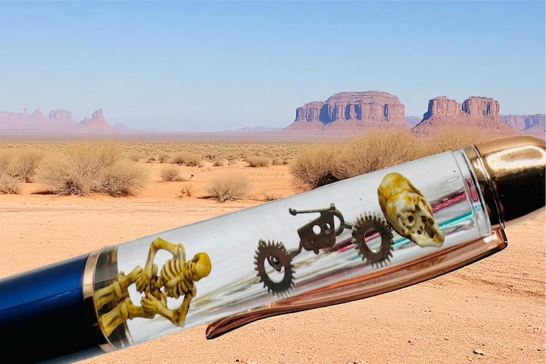 Steampunk Motorcycle Float Pen: Cog Wheel Rider Pen - Etsy