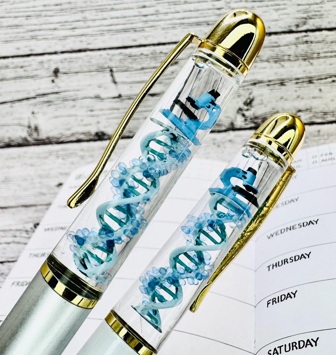 Handmade DNA Helix Pen – Blue Biology Science Gift, Microscope Floaties ...