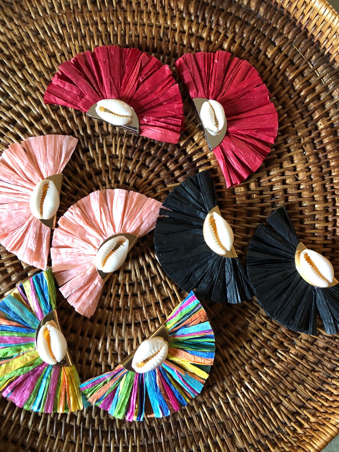 Raffia Fan Clip-ons - Etsy