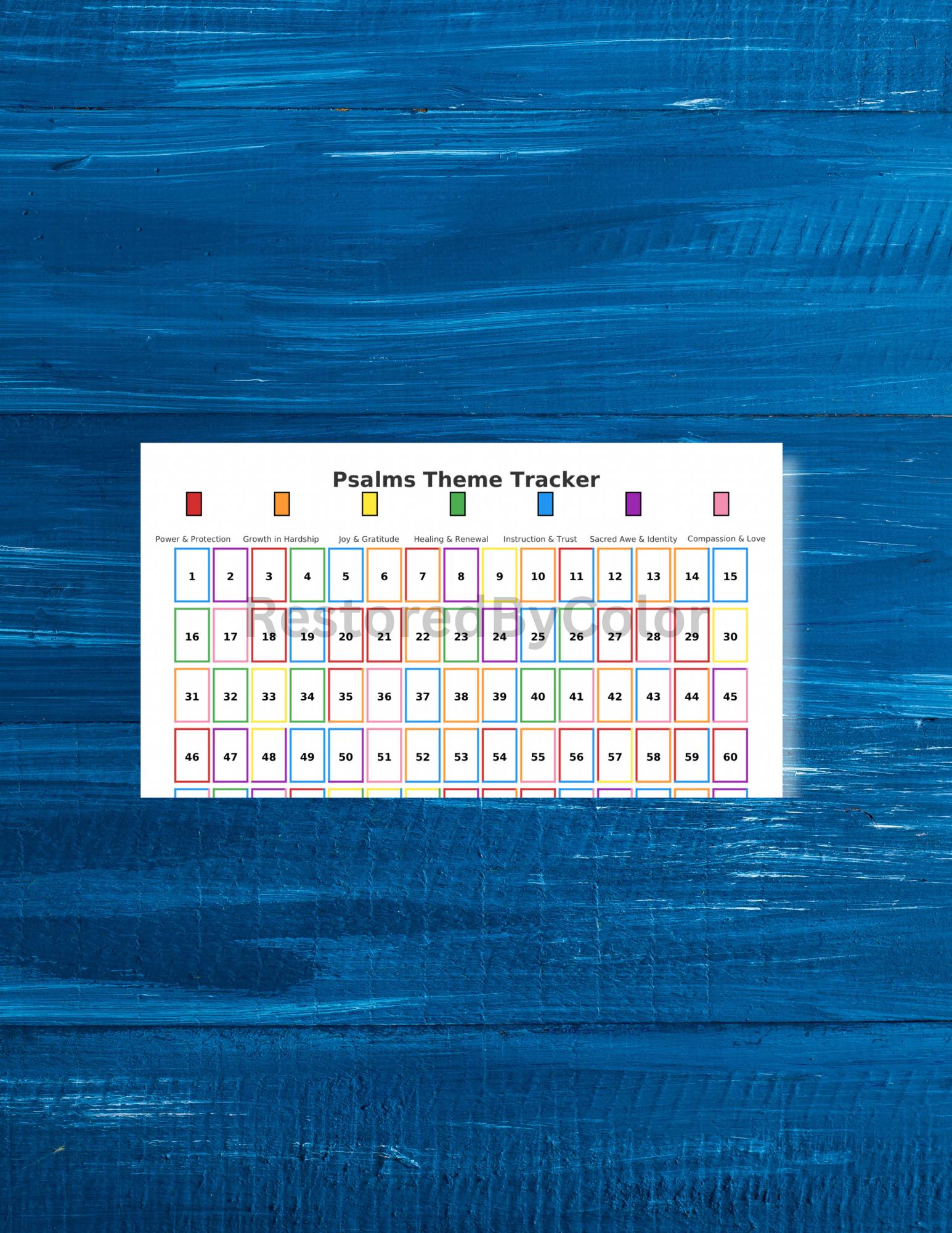 Psalms Theme Tracker | Faith-based Bible Study Printable & Digital PDF ...